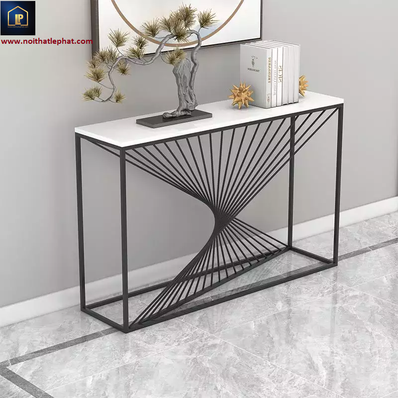 BÀN CONSOLE HIỆN ĐẠI KHUNG THÉP XOẮN 3D - MẶT ĐÁ MARBLE SANG TRỌNG//CONSOLE_41